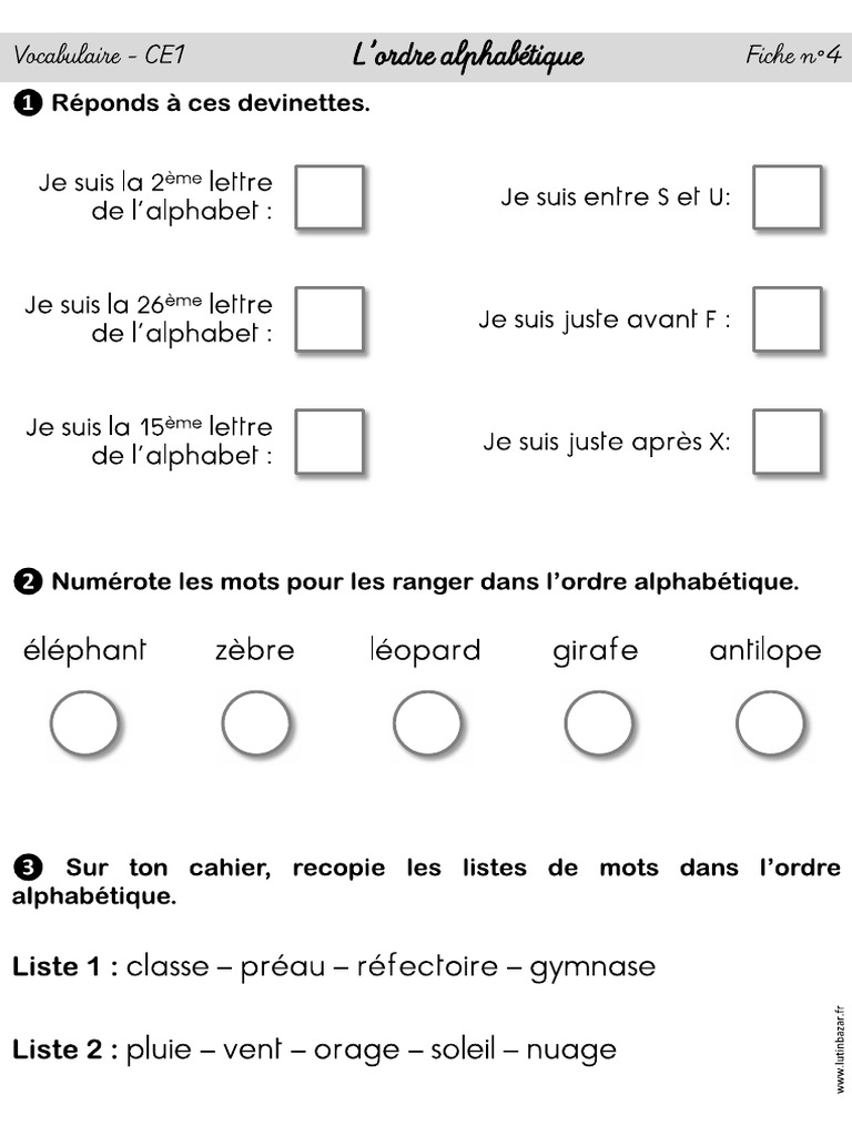 Ordre Alphabetique | PDF