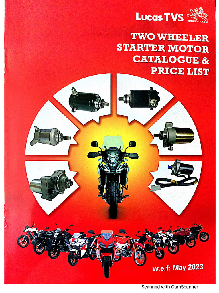 Lucas TVS Starter Motor Catalogue & Price List - May - 2023 | PDF