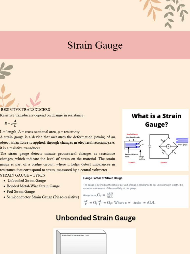 A Strain Gauge Is A Device That Measures The Deformation (Strain) of An ...