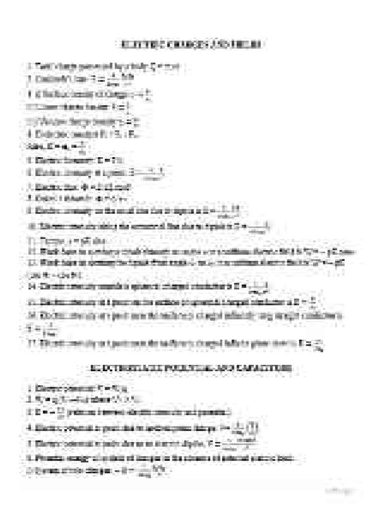 Class 12 Physics Formulas | PDF