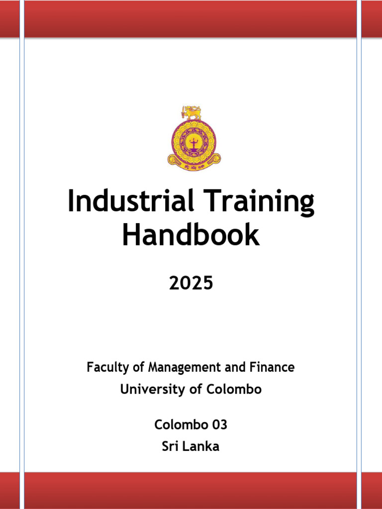 Industrial Training Handbook 2025 - Colombo | PDF | Thesis | Evaluation