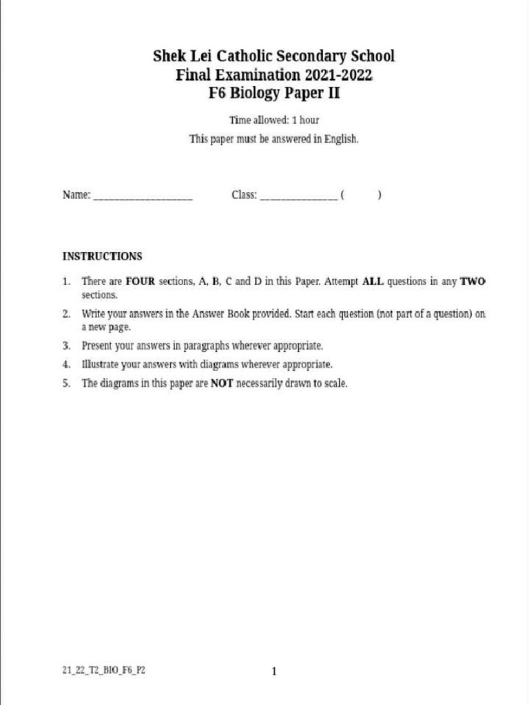 SLC - F6 - 2122 - paper1 - Anson Leung.pdf 的副本 | PDF | Growth Hormone ...