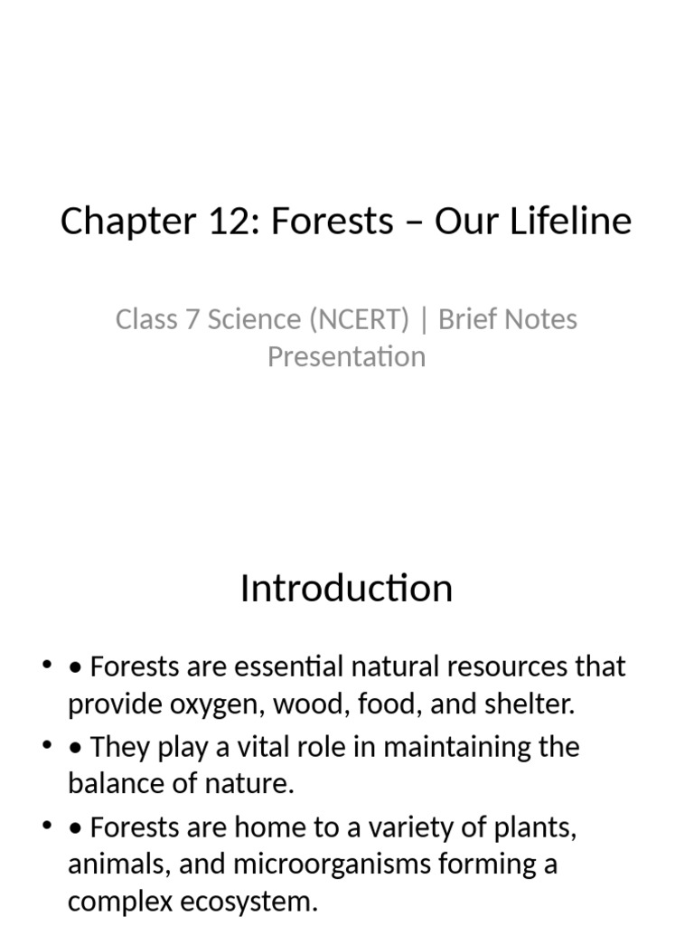 Class7 Science Chapter12 Forests Our Lifeline | PDF