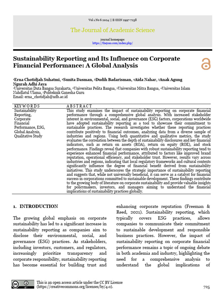 Impact of Sustainability Reporting on Finance | PDF | Sustainability ...