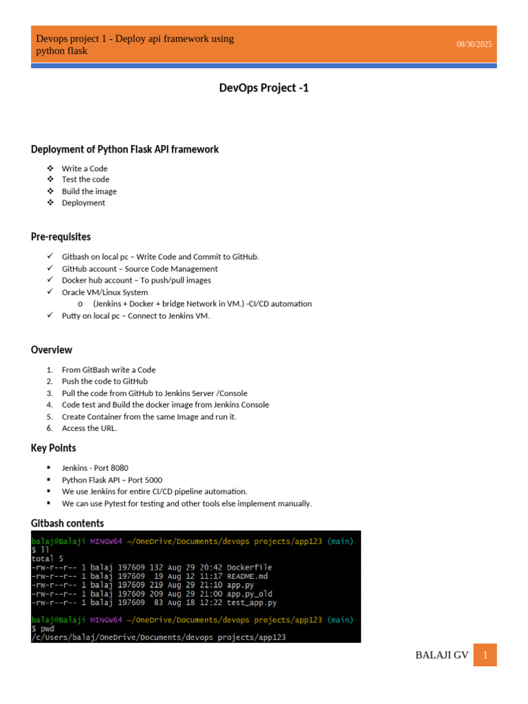 DevOps Project -1 | PDF | Version Control | Command Line Interface
