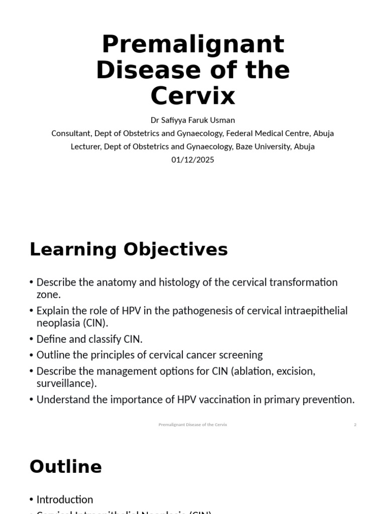 Understanding Premalignant Cervical Disease | PDF | Cervical Cancer ...