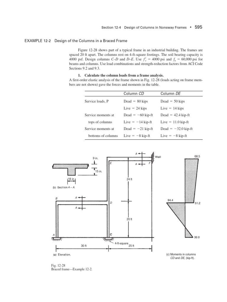 Example 12-2 Slender Columns | PDF | Beam (Structure) | Solid Mechanics