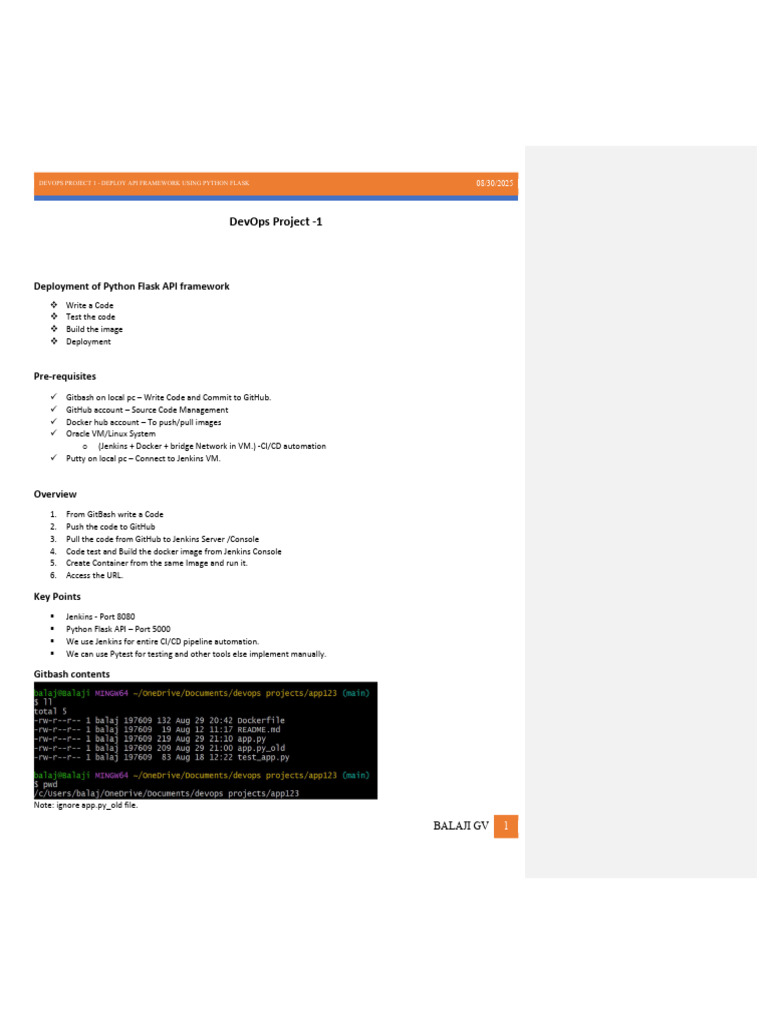 DevOps Project -1 | PDF | Version Control | Command Line Interface