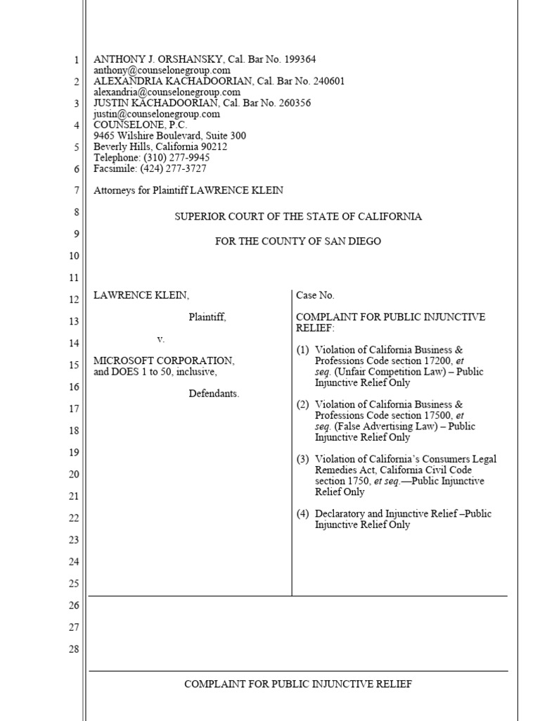 Microsoft Windows 10 Support Lawsuit | PDF | Windows 10 | Microsoft Windows
