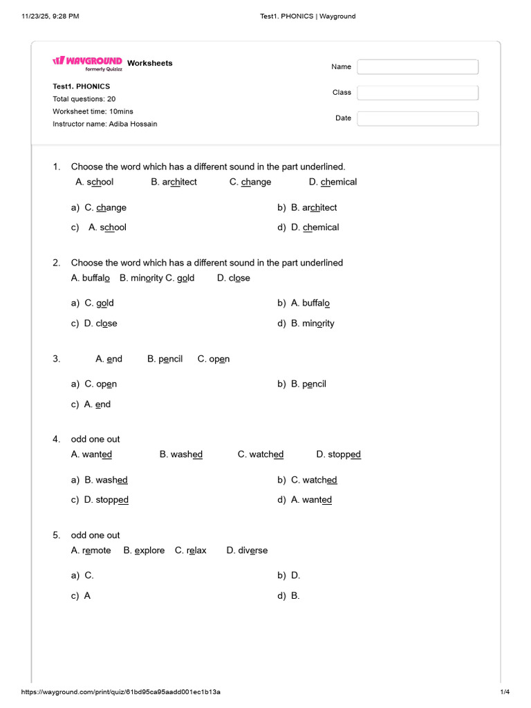 Test1. Phonics | PDF | Chess Theory | Chess