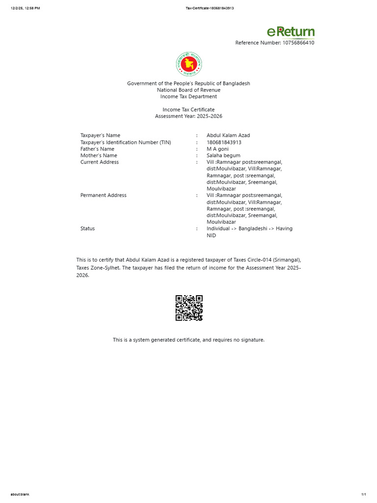 Tax Certificate 180681843913 | PDF | Taxpayer | Money
