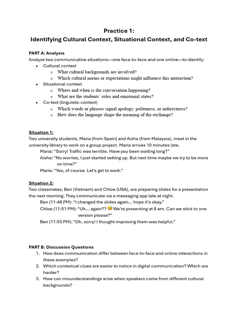 Practice 1. F2F vs Online Communication | PDF