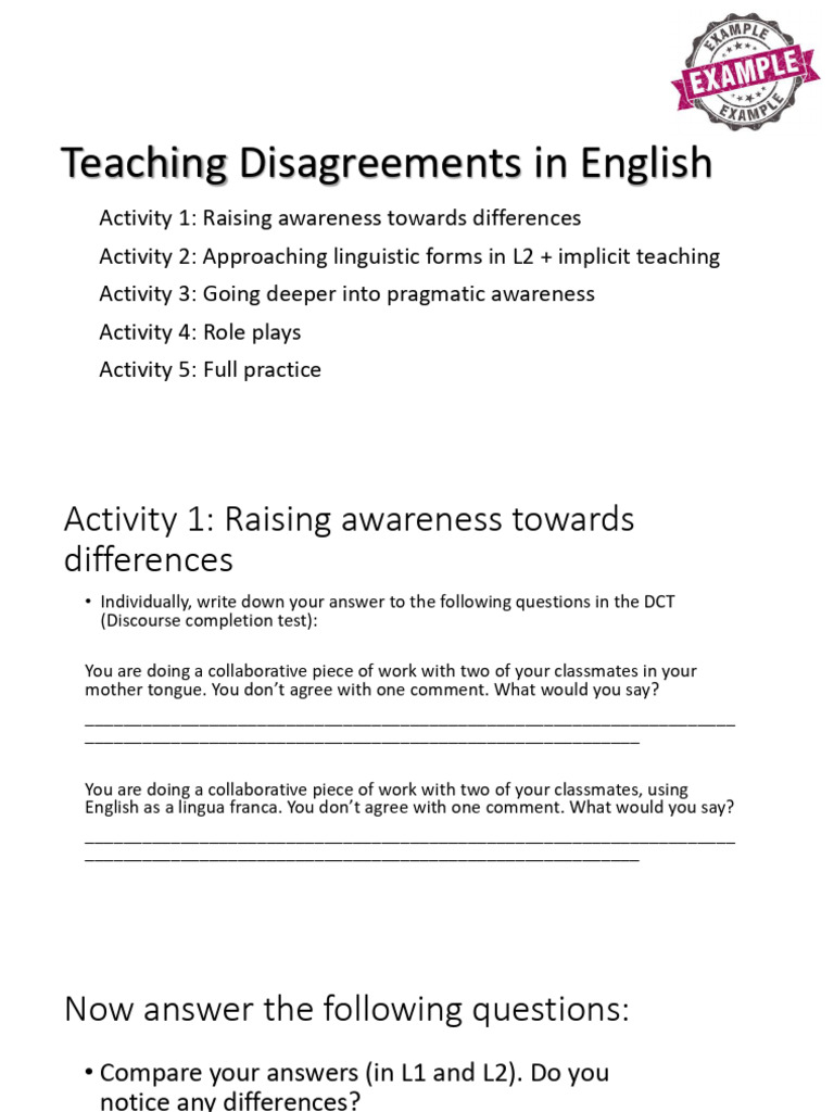 Examples Lesson Plans - Disagreements and Compliments-1 | PDF | Human ...