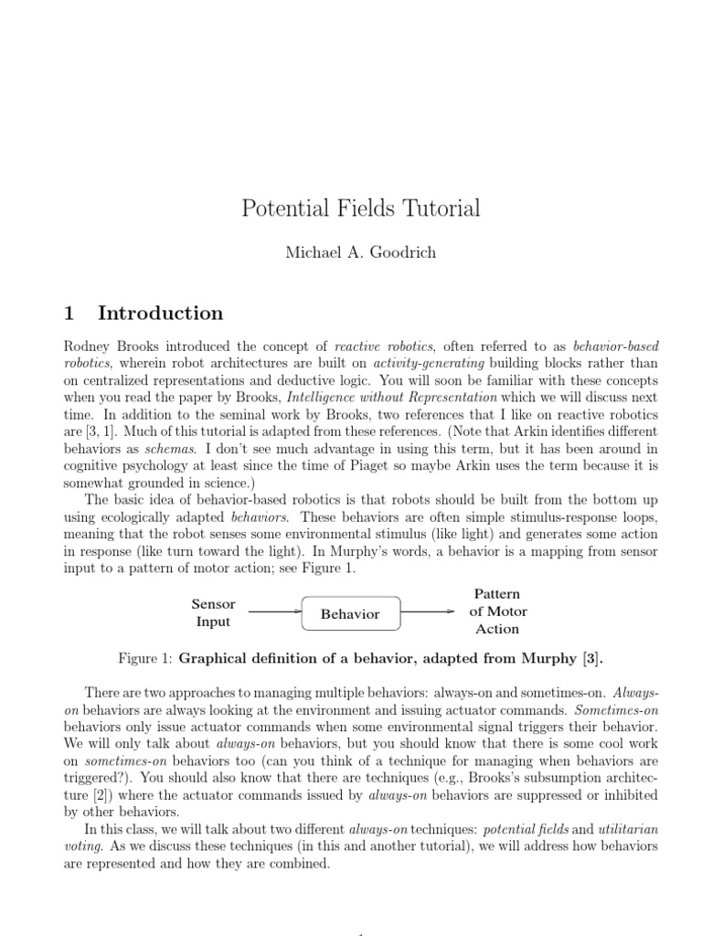 Goodrich - Potential Fields Tutorial | PDF | Euclidean Vector | Physics