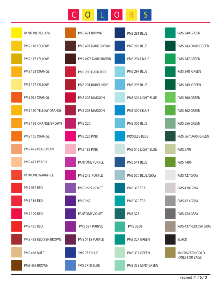 Ink Color Chart 111513 | PDF
