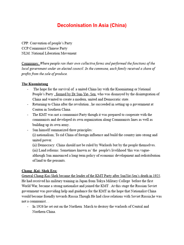 Decolonization and Civil War in China | PDF | Kuomintang | Chinese ...
