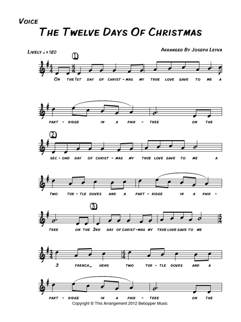 Twelve Days of Christmas Lyrics | PDF