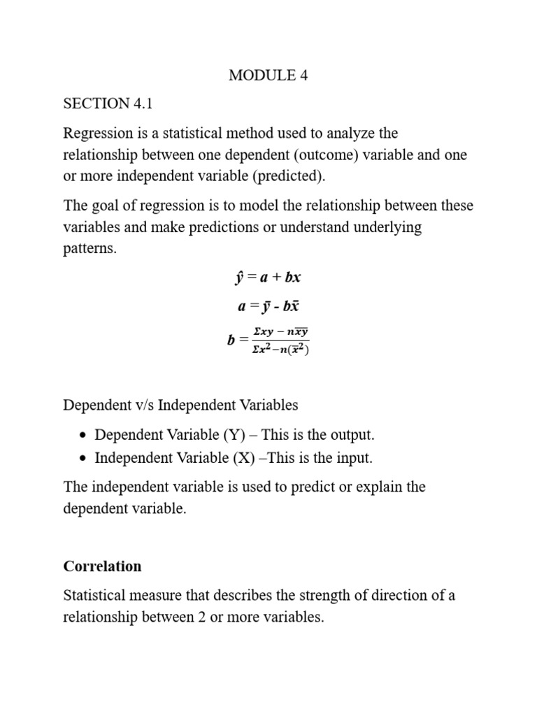PS Module 4 (1) | PDF | Dependent And Independent Variables | Regression Analysis