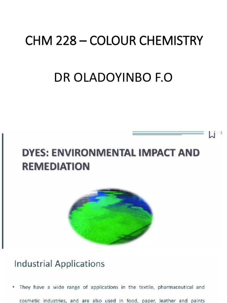 Dye - Environmental Impact and Remediation | PDF