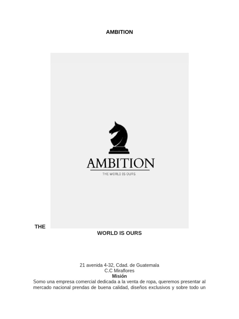 Ambition | PDF | Business | Marketing