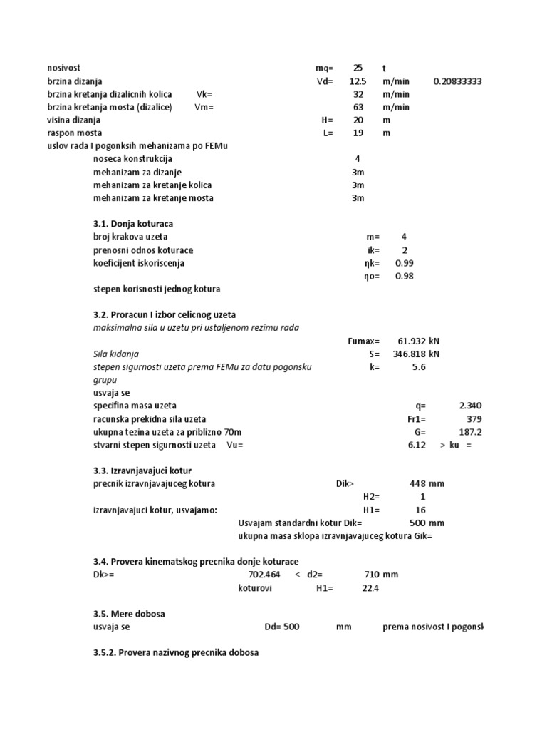 Projekat Elektricne Mosne Dizalice | PDF
