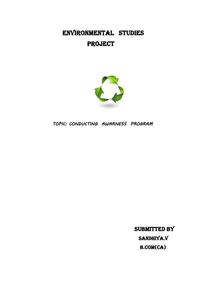 Environmental Studies Project: Topic: Conducting Awarness Program | PDF ...
