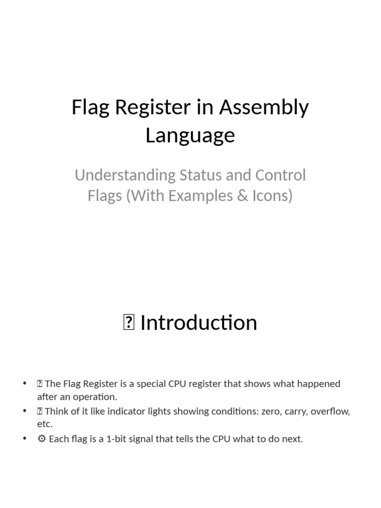 Flag Register Illustrated Presentation | PDF | Computer Hardware ...
