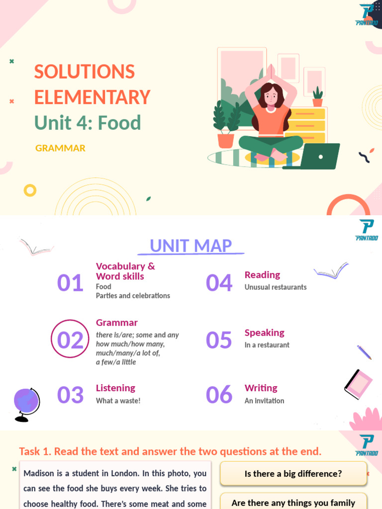 Solutions Elementary - Unit 4B - Food (Grammar) | PDF | Noun | Cooking