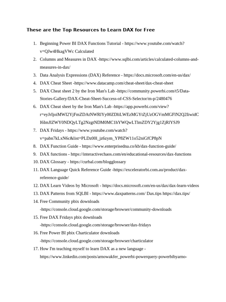 These Are the Top Resources to Learn DAX for Free | PDF | Chess ...