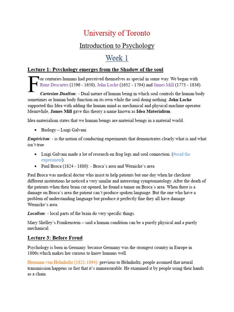 Introduction to Psychology (University of Toronto) | PDF | Amnesia ...