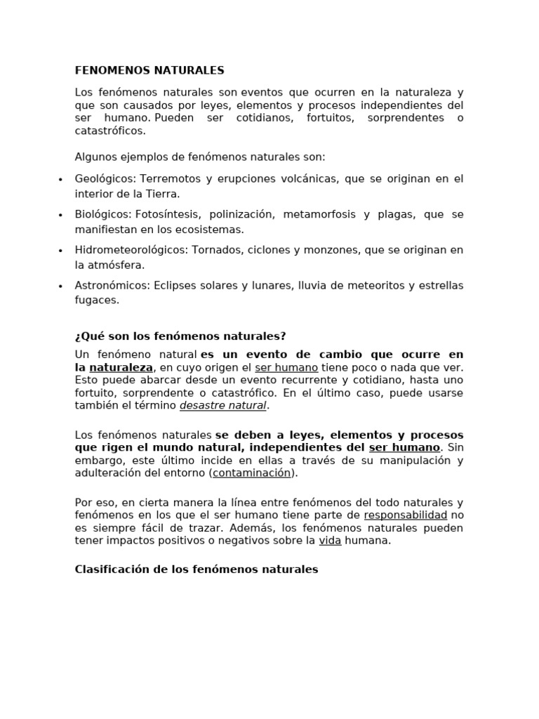 Fenomenos Naturales | PDF | Desastres naturales | Temblores