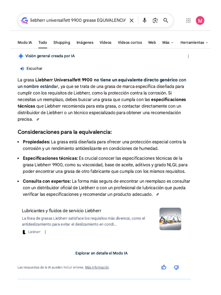 Liebherr Universalfett 9900 Grease EQUIVALENCIA - Buscar Con Google | PDF