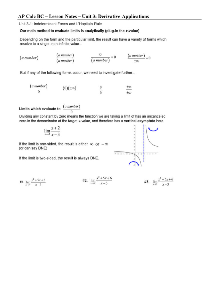 AP Calc BC Unit 3 Derivative Applications | PDF
