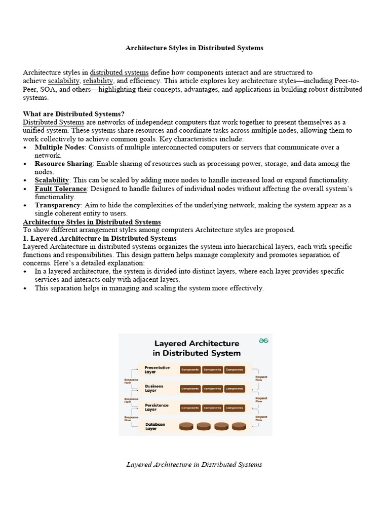 Architecture Styles | PDF | Peer To Peer | Client–Server Model