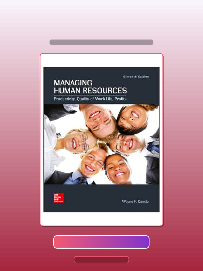 Test Bank For Managing Human Resources 11th Edition Wayne Cascio | PDF ...