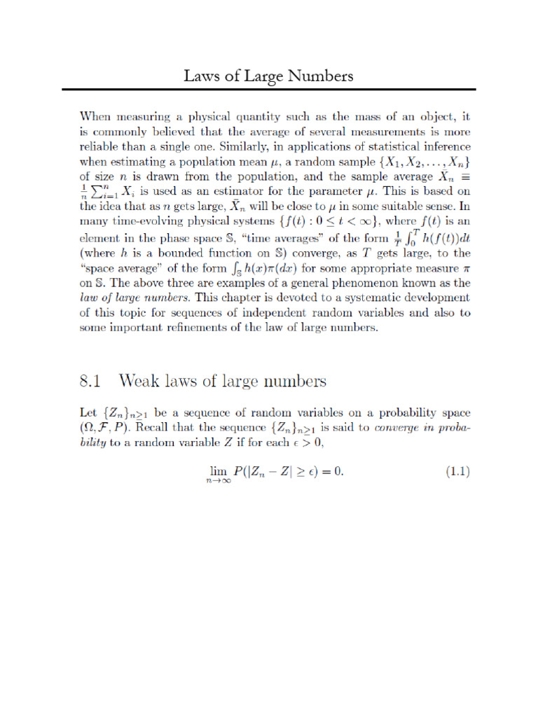 Laws of Large Numbers | PDF