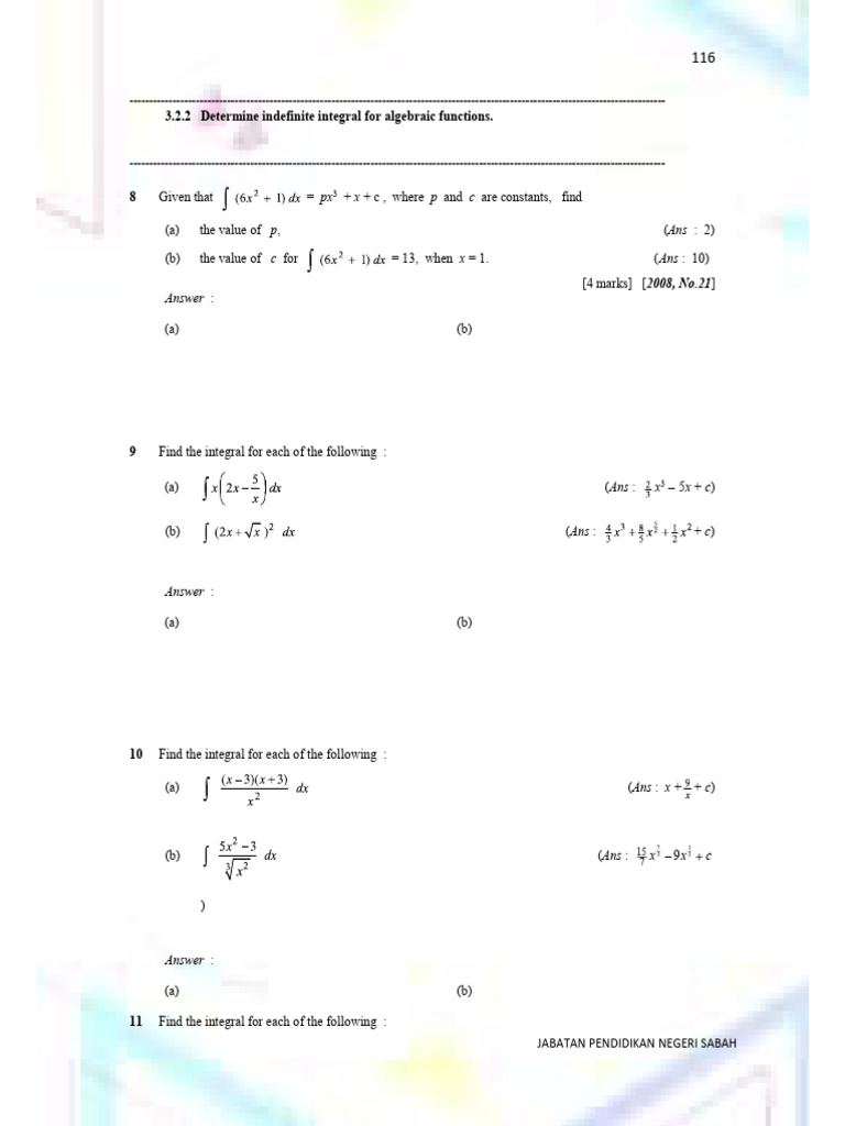 Form 5 Chapter 3 Exercise | PDF | Tangent | Mathematical Analysis