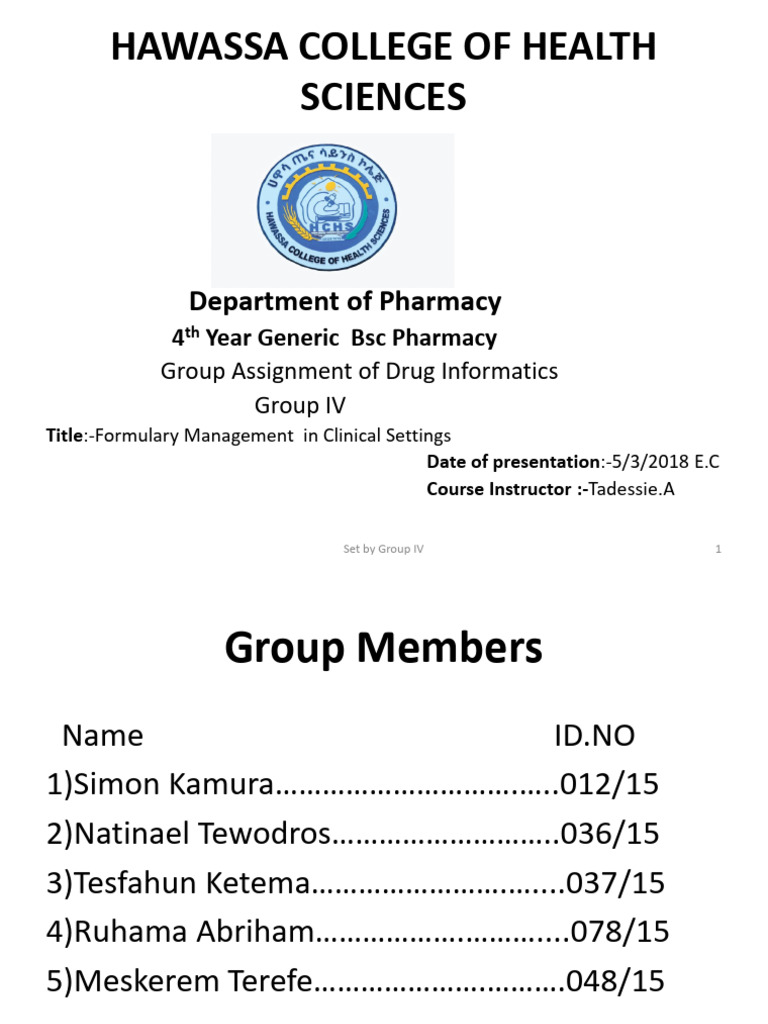 HHSC...Presentation...Pptx | PDF | Medicinal Chemistry | Drugs