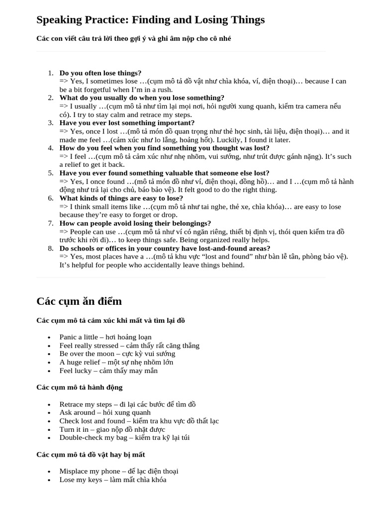 Finding & Losing Things | PDF