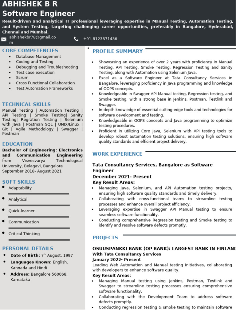 Abhishek Resume 6997 | PDF | Selenium (Software) | Computer Programming
