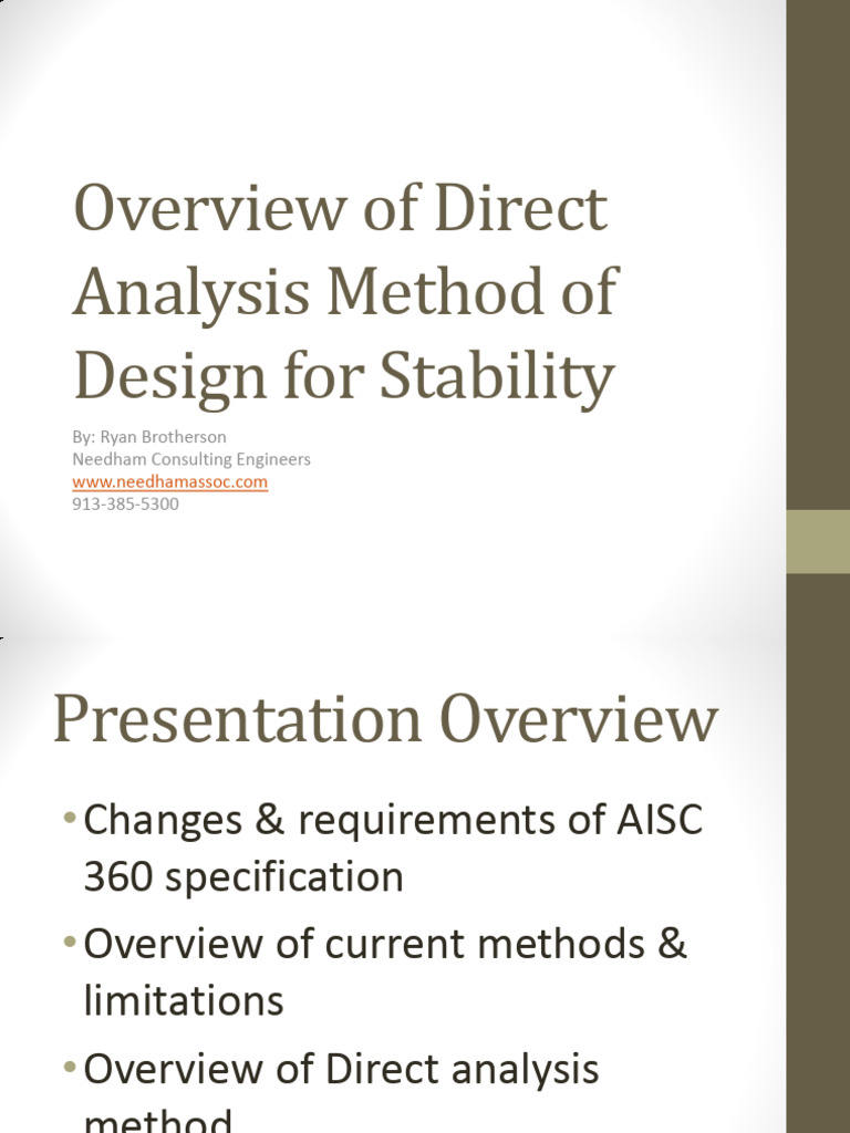 Direct Analysis Method | PDF | Strength Of Materials | Stiffness