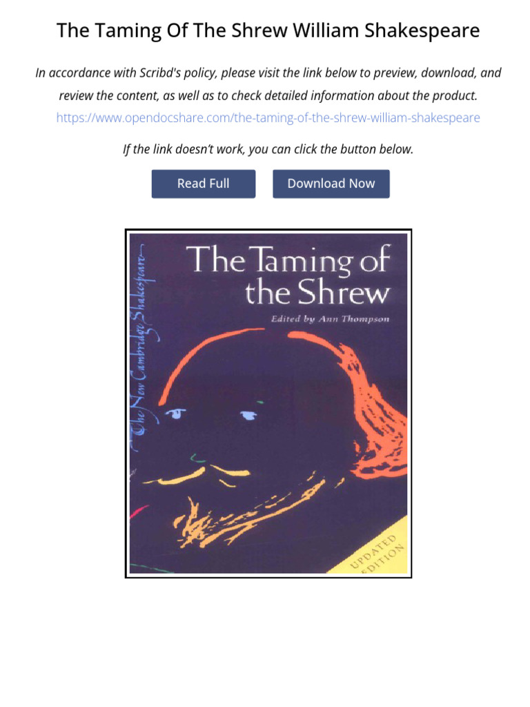 The Taming of the Shrew William Shakespeare | PDF