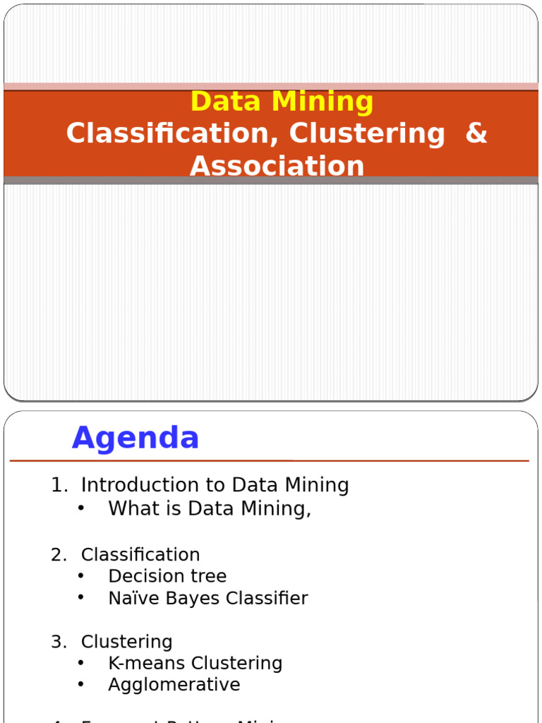 Data Mining: Classification & Clustering Techniques | PDF | Bayesian ...