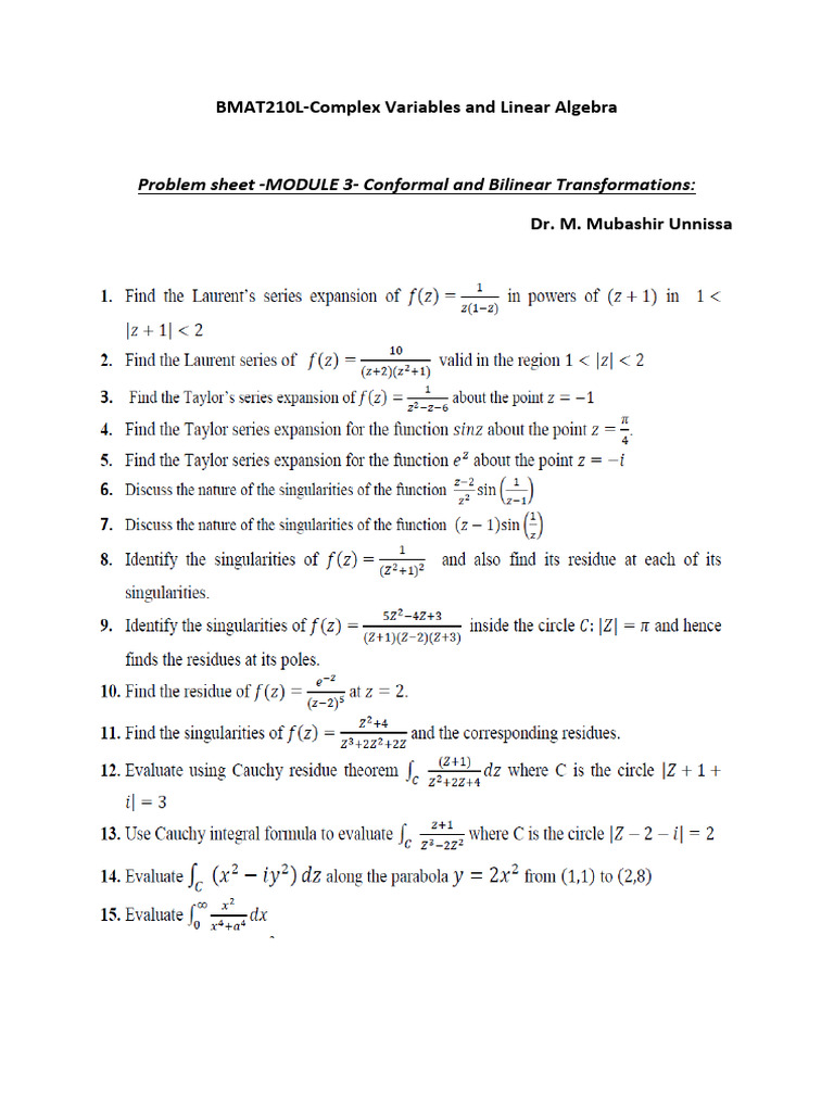 Problem Sheet Module 3 | PDF