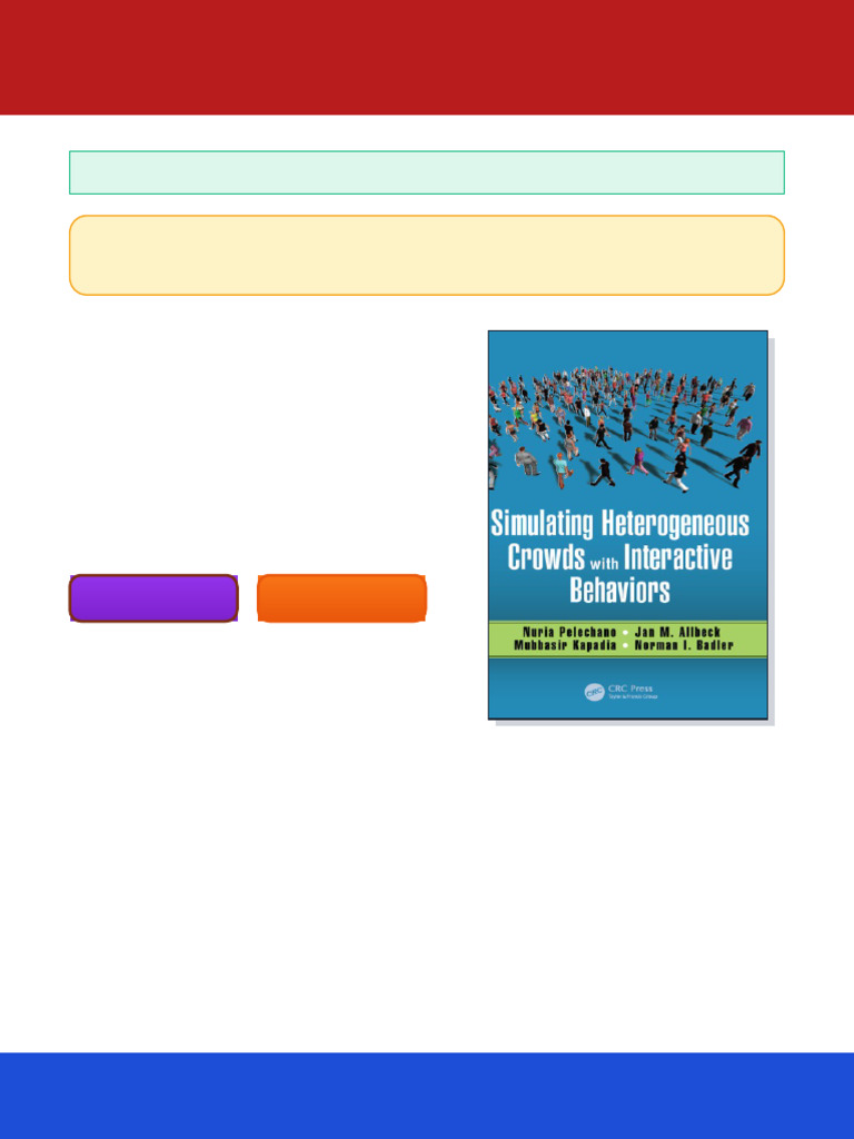Simulating Heterogeneous Crowds with Interactive Behaviors 1st Edition ...