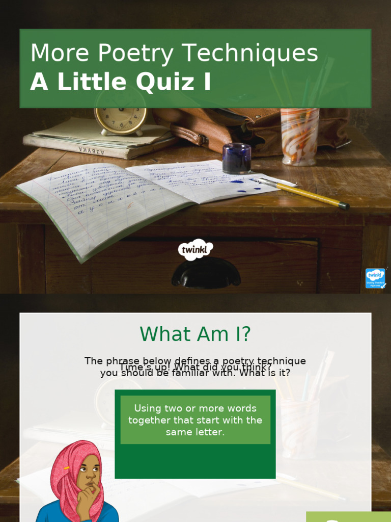 Poetry Techniques Quiz I - PowerPoint Sunday | PDF | Poetry | Poetic ...