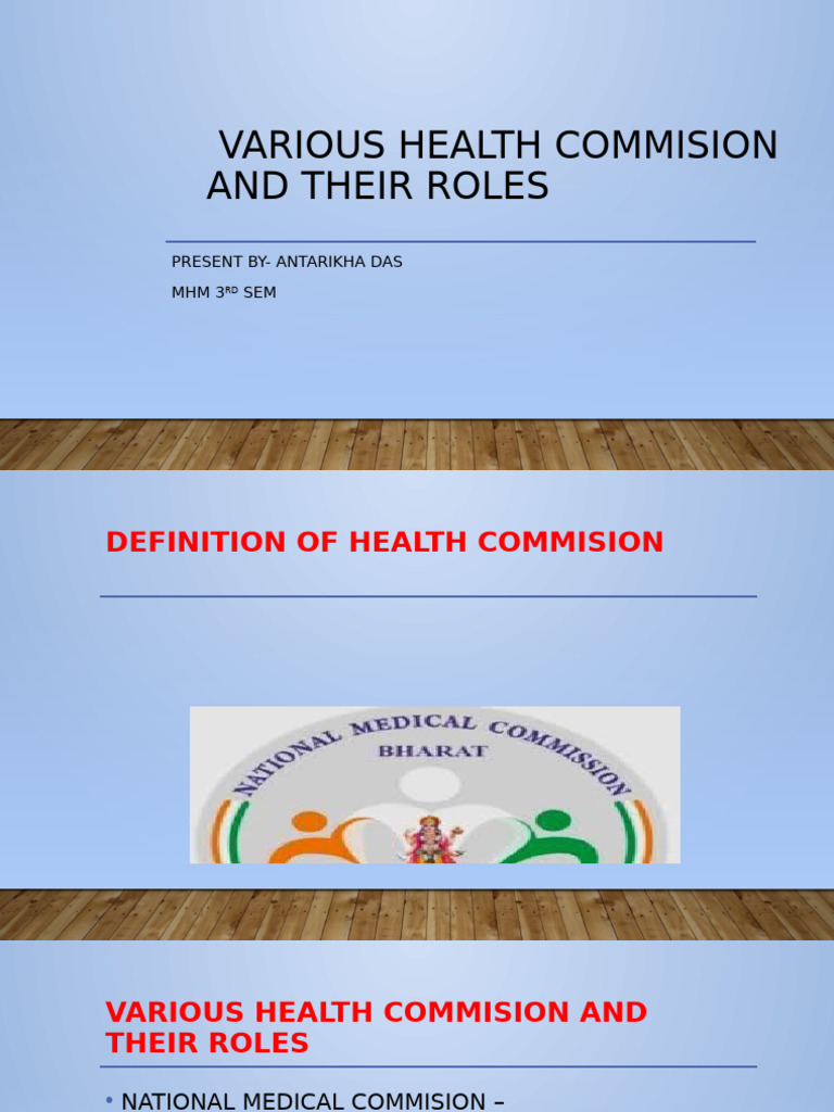 Topic - Various Health Commision and Their Roles-2 | PDF