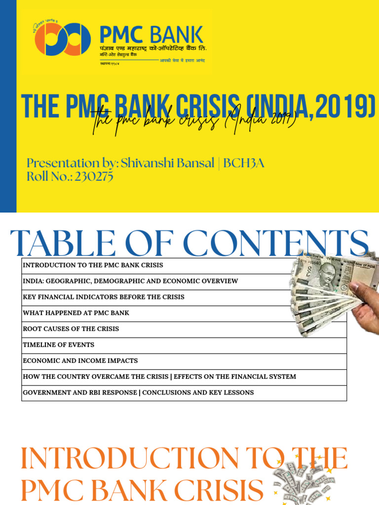 PMC Bank Crisis (India 2019) Shivanshia Heading | PDF | Banks | Reserve ...
