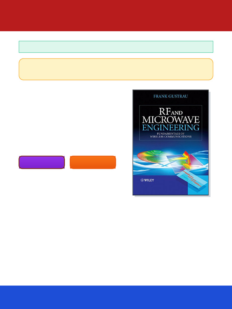 RF and Microwave Engineering Fundamentals of Wireless Communications ...