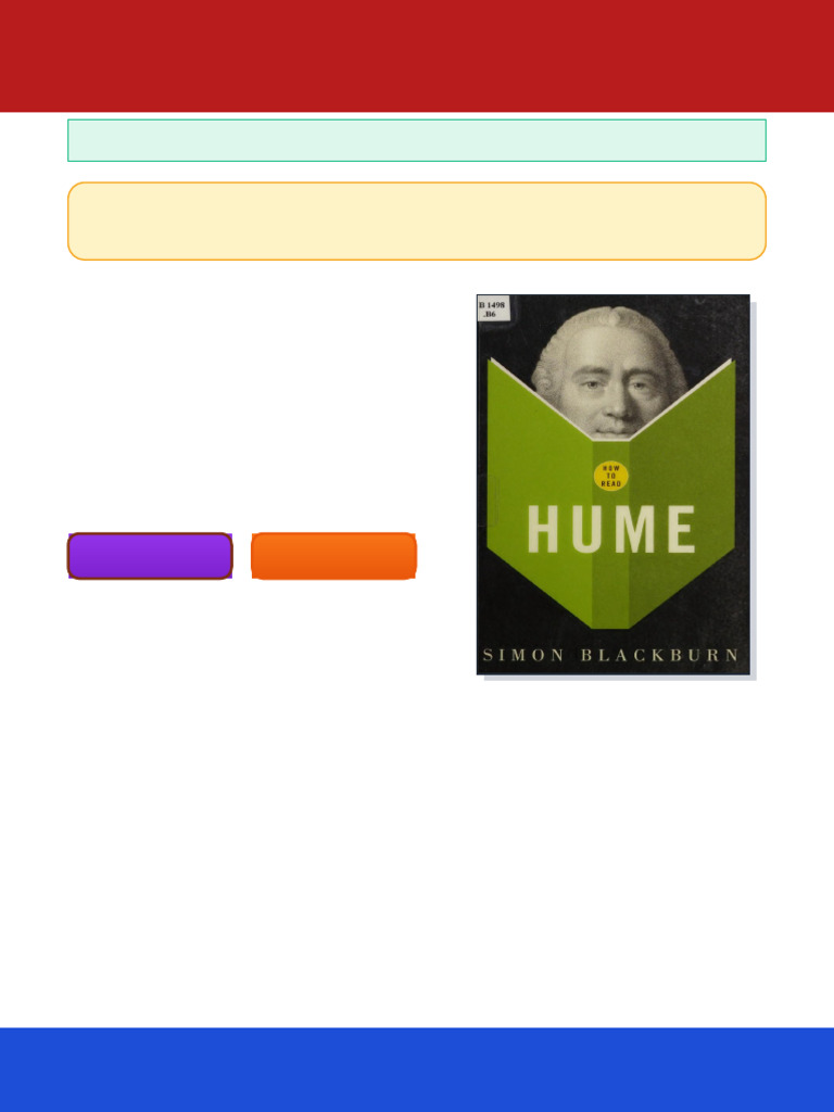 How To Read Hume First Edition Simon Blackburn Ebook Comprehensive ...